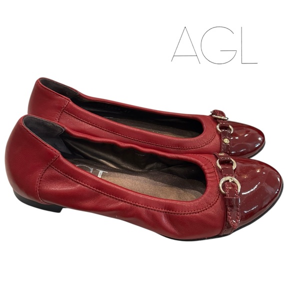Agl | Shoes | Agl Attilio Guisti Leombruni Leather Cap Toe Ballet Flats ...